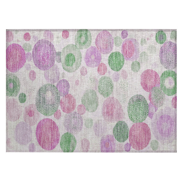 Bungalow Rose Machine Washable Indoor/Outdoor Xhevrie Pink Rug | Wayfair